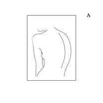 Abstract Line Figure Woman Canvas Print Wall Art Minimalist Posters Bl ...