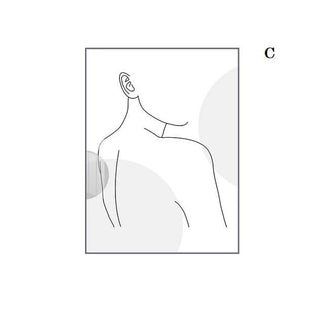 Abstract Line Figure Woman Canvas Print Wall Art Minimalist Posters Bl ...