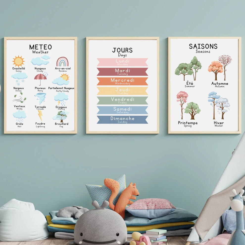 Bilingual French English Educational Number Alphabet Emotions Learning ...