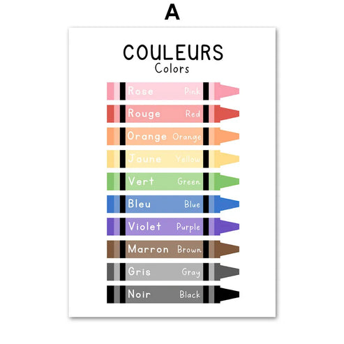 Bilingual French English Educational Number Alphabet Emotions Learning ...