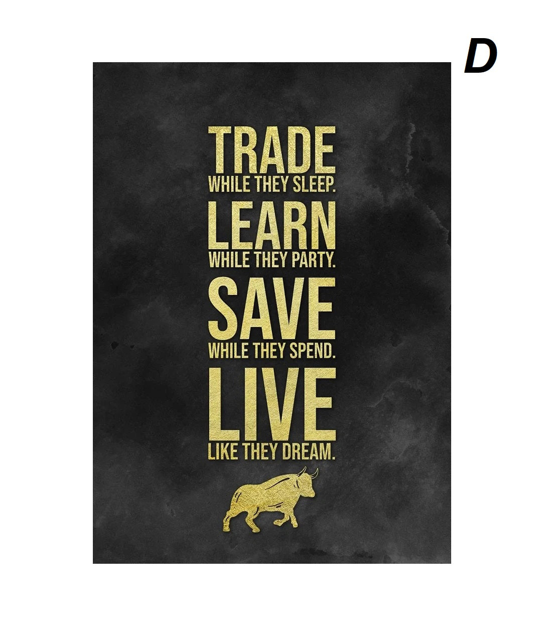 Black And Gold Motivational Stock Market Quotes Educational Trading Qu ...