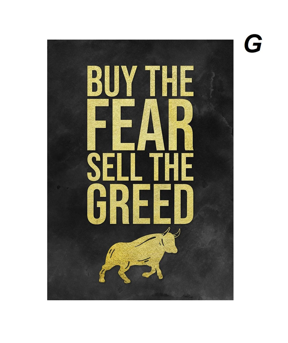 Black And Gold Motivational Stock Market Quotes Educational Trading Qu ...