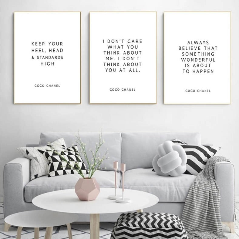 Inspirational Coco Chanel Sayings Canvas Prints Fashion Motivational Q ...