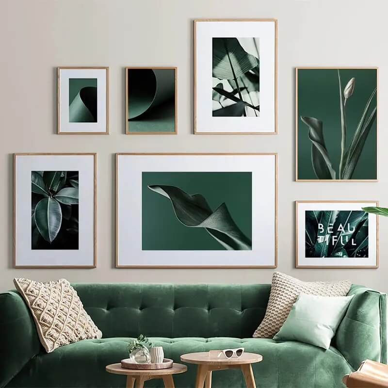 Minimalist Green Tropical Plant Canvas Prints Nordic Modern Botanical ...