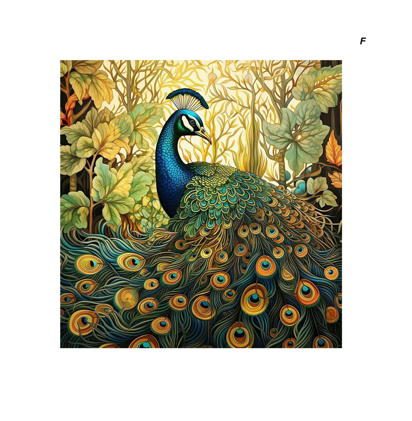 Vintage Dark Floral Woodland Animals Fox Deer Peacock William Morris W ...