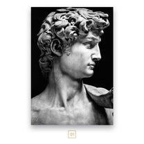 Classical Renaissance Michelangelo David Statue Canvas Print | Black ...