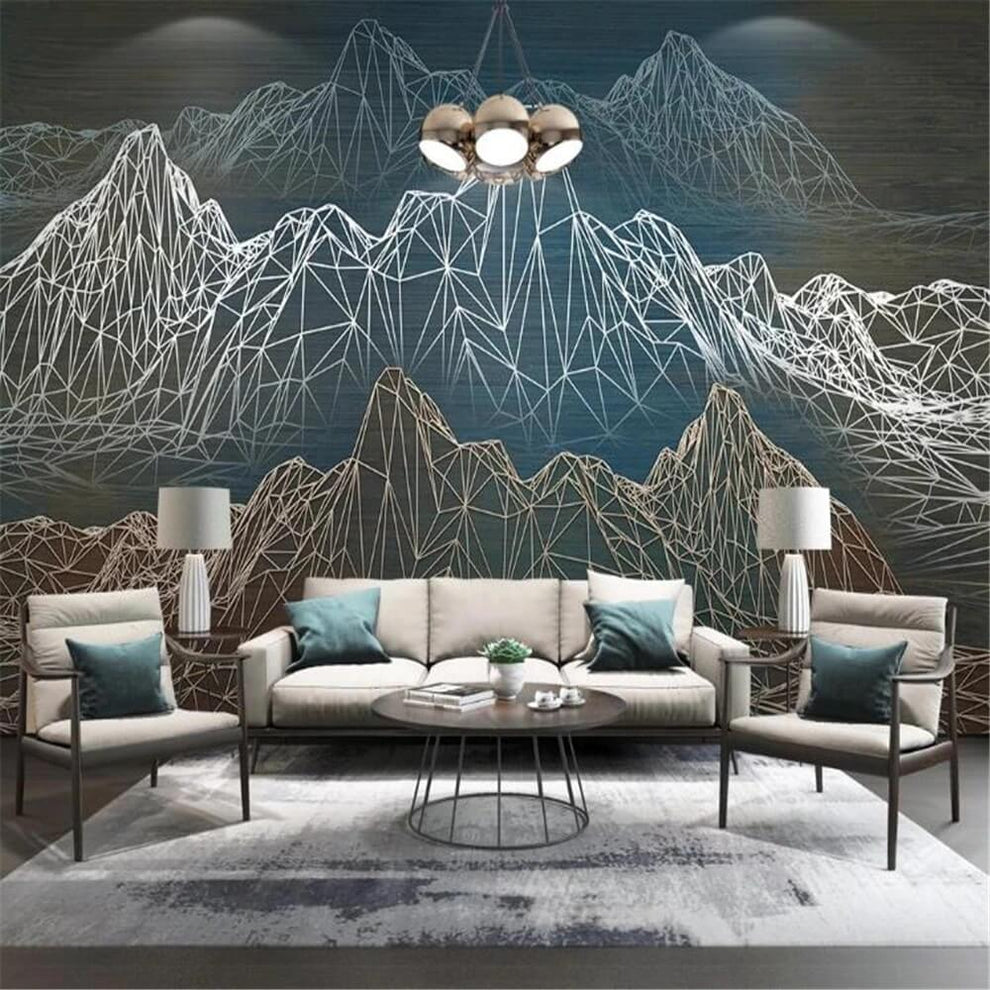 Buy Abstract Geometric Mountains Mural Wallpaper (SqM) at 20% off – DIVEROS