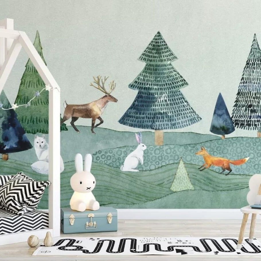 Buy Little Friends Forest Mural Wallpaper (SqM) at 20% off – DIVEROS