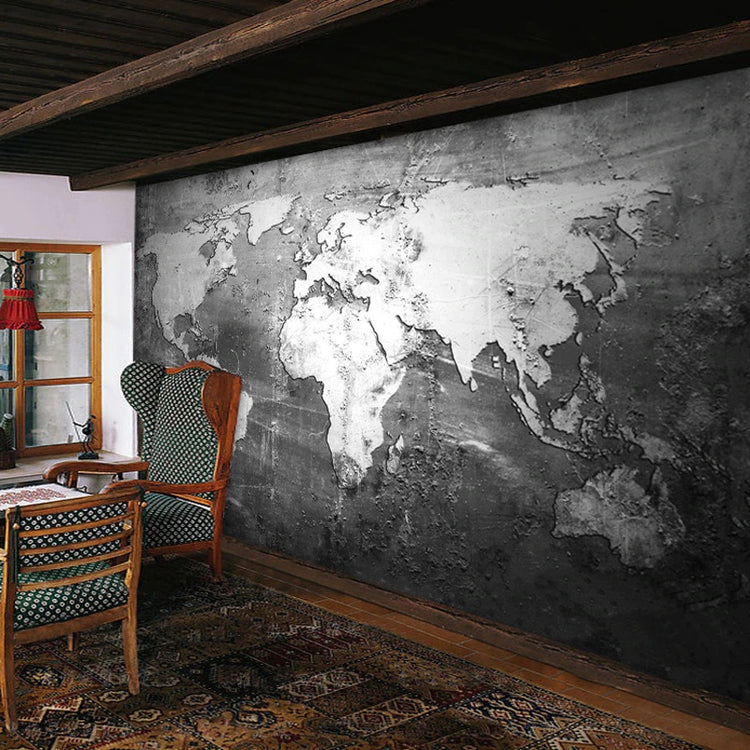 Buy Retro Concrete World Map Mural Wallpaper (SqM) at 20% off – DIVEROS