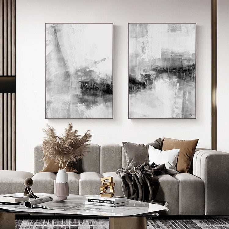 Modern Minimalist Black & White Abstract Canvas Prints | Wall Art For ...