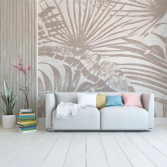 Buy Neutral Palm Leaves Mural Wallpaper at 20% off – DIVEROS